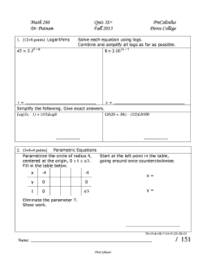 Fillable Online Math 260 Dr Fax Email Print - pdfFiller