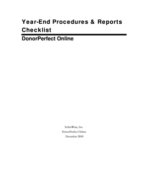Fillable Online Year-End Procedures amp Reports Checklist - SofterWare Fax Email Print - pdfFiller