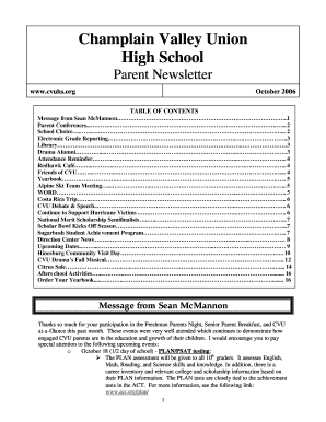 Fillable Online cvuweb cvuhs Newsletter Oct 06 - Champlain Valley Union ...