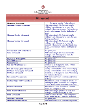 Fillable Online Ultrasound Department Fax Email Print - pdfFiller