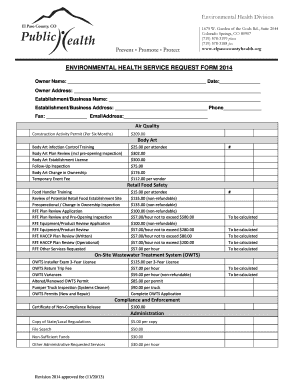 Fillable Online Environmental Health Division ENVIRONMENTAL HEALTH ...