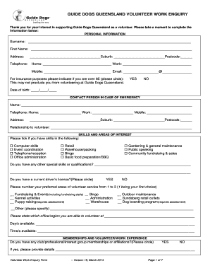 Fillable Online GUIDE DOGS QUEENSLAND Fax Email Print - pdfFiller