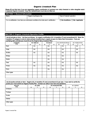Fillable Online baystateorganic Organic Livestock Plan Questionnaire - Baystate Organic ...