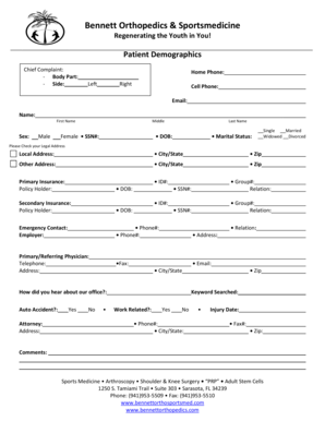Fillable Online orthodoc aaos (F) New Patient - Shoulder - Auto/P.I ...