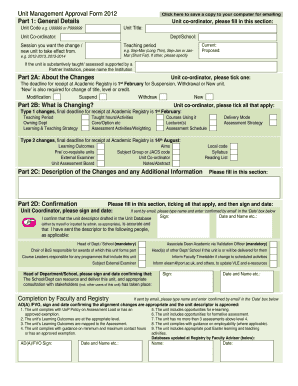 Fillable Online port ac Unit Management Approval Form 2012 Part 1 ...
