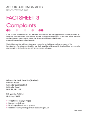 Fillable Online Adults with incapacity: code of practice for those ...