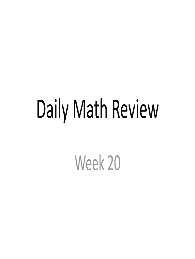 Fillable Online Daily Math Review Fax Email Print - pdfFiller