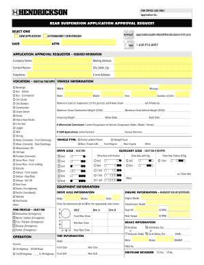 Fillable Online REAR SUSPENSION APPLICATION APPROVAL REQUEST Fax Email ...