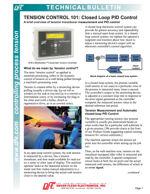 Fillable Online TENSION CONTROL 101 Closed Loop PID Control - DFE Fax ...