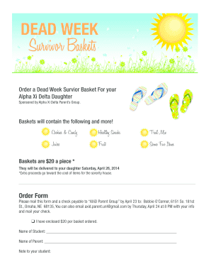 Fillable Online DEAD WEEK Fax Email Print - pdfFiller