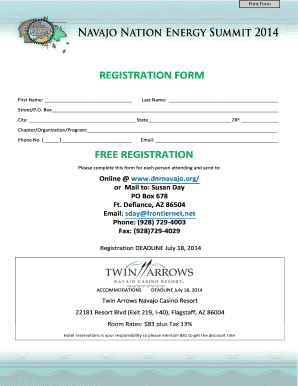 Fillable Online dnrnavajo REGISTRATION FORM - Navajo Nation Division of ...
