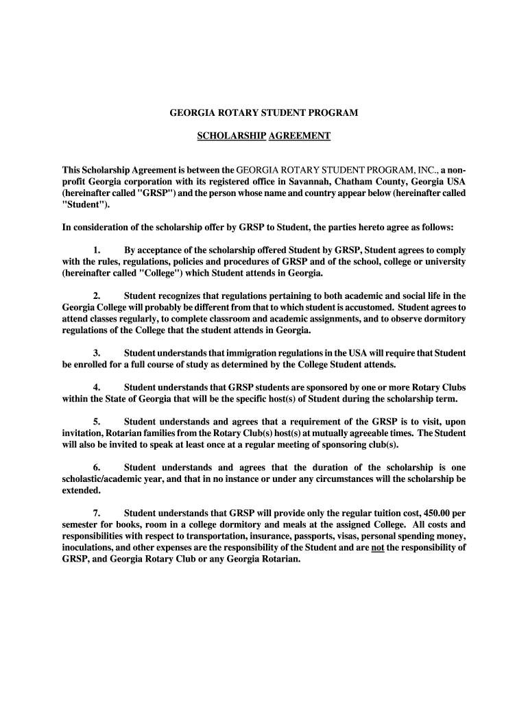 Fillable Online grsp GEORGIA ROTARY STUDENT PROGRAM - grsp Fax Email Print - pdfFiller