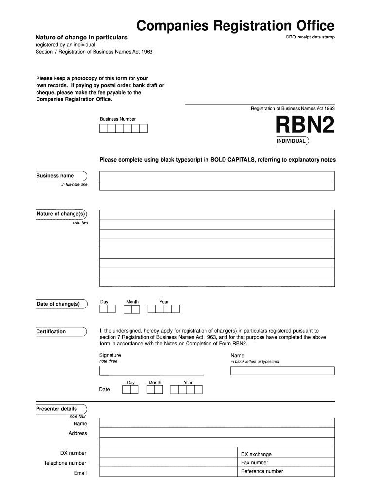 Fillable Online moylanmulcahy Companies Registration Office Nature of ...