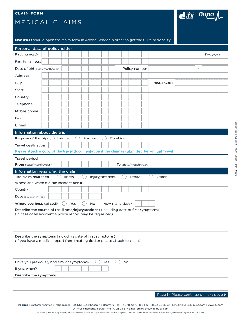 Fillable Online MEDICAL CLAIMS - AOC Insurance Broker Fax Email Print ...