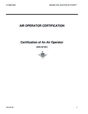 Fillable Online AIR OPERATOR CERTIFICATION Certification of An Air Fax ...