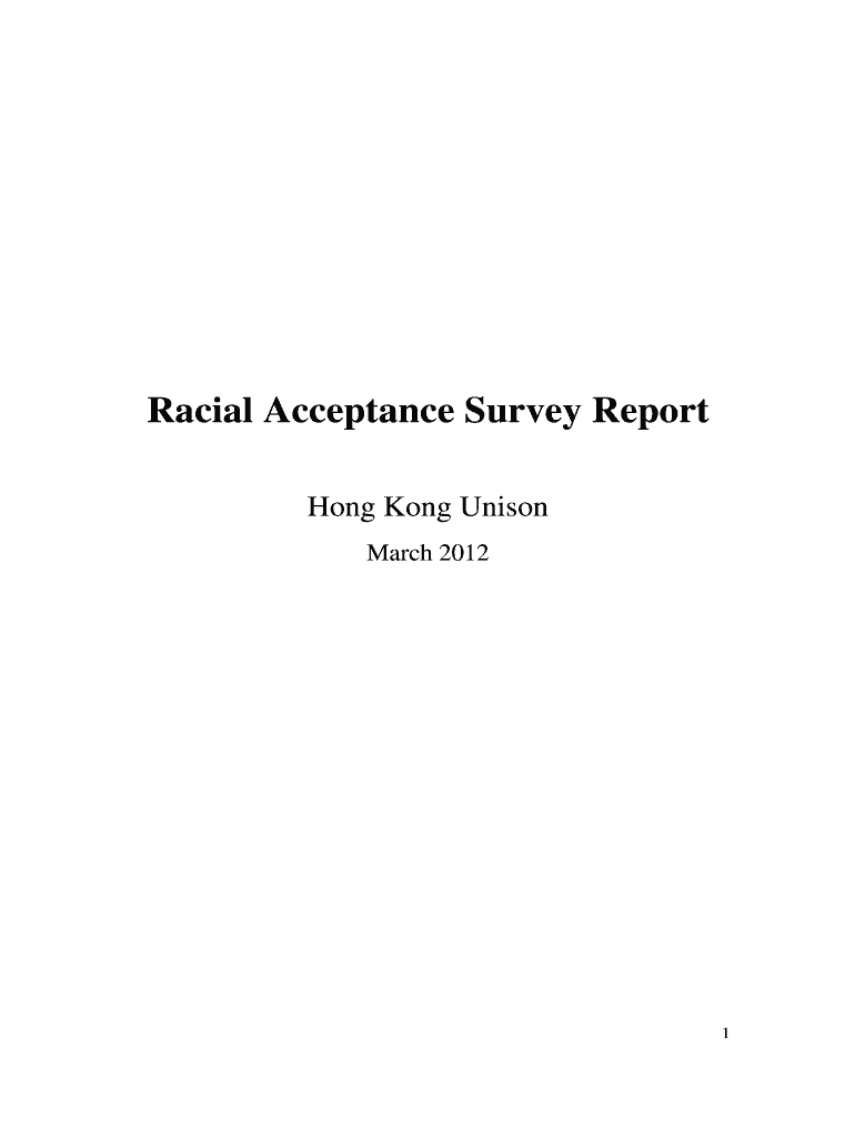Fillable Online unison org Racial Acceptance Survey Report Fax Email ...