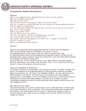 Fillable Online angelinacad What is the Angelina County Appraisal ...