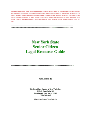 Fillable Online rurallawcenter New York State Senior Citizen Legal ...