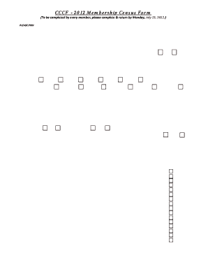 Fillable Online CCCF - 2012 Membership Census Form Fax Email Print ...