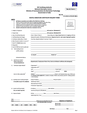 Fillable Online rajassembly nic DSC Request Form - rajassembly nic Fax ...