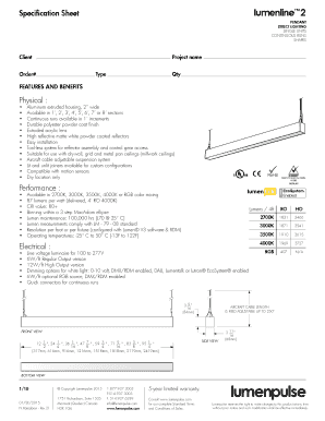 Fillable Online lumenline 2 Specification Sheet PENDANT DIRECT LIGHTING ...