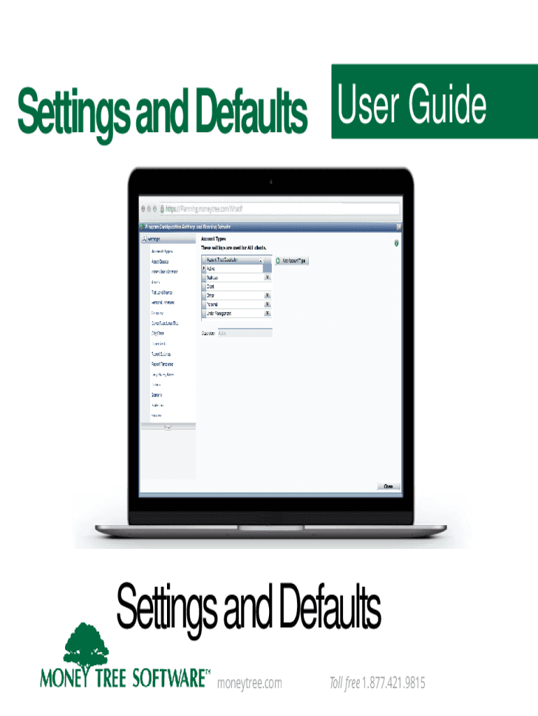 Fillable Online Settings and Defaults - Moneytree Software Fax Email ...