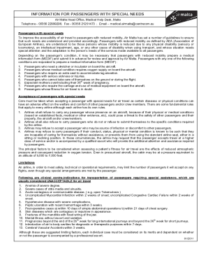 Fillable Online Medical Information Form (MEDIF) - Air Malta Fax Email ...
