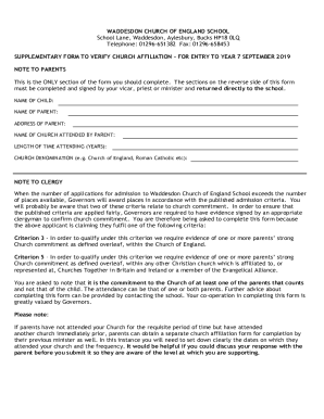 Fillable Online supplementary church commitment form Fax Email Print ...