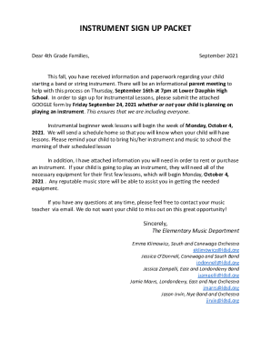 Fillable Online 4th Grade Instrumental Music FAQ Sheet Fax Email Print ...