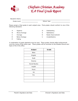 Fillable Online CCAK-8 Final Grade Report Form Blank.doc Fax Email ...