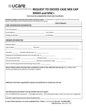 Fillable Online ELDERLY WAIVER SERVICE CAP RATE REQUEST Fax Email Print ...