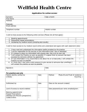 Fillable Online Information and consent form for Proxy Access Fax Email Print - pdfFiller