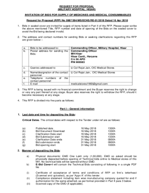Fillable Online REQUEST FOR PROPOSAL (MILITARY HOSPITAL, HISAR ... Fax ...