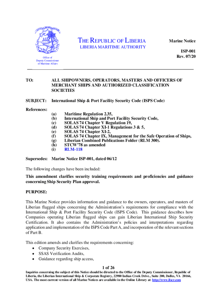 Fillable Online THE REPUBLIC OF LIBERIA - The Liberian Registry Fax ...