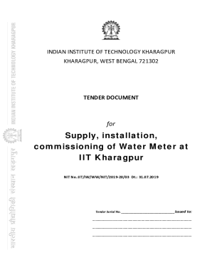 Fillable Online Supply, installation, commissioning of Water Meter at ...