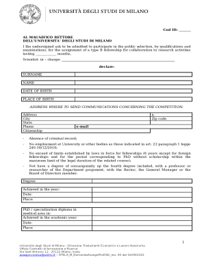 Application - Unimi Doc Template | pdfFiller