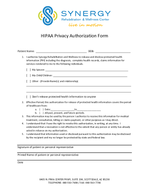 Fillable Online HIPAA Authorization Form: What Is It, and Why Do ... Fax Email Print - pdfFiller