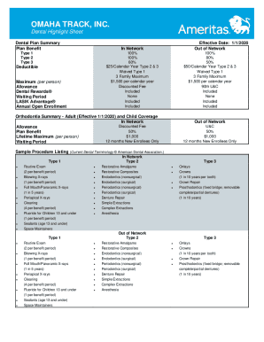 Fillable Online Summary of Dental Benefits and Coverage Disclosure ...