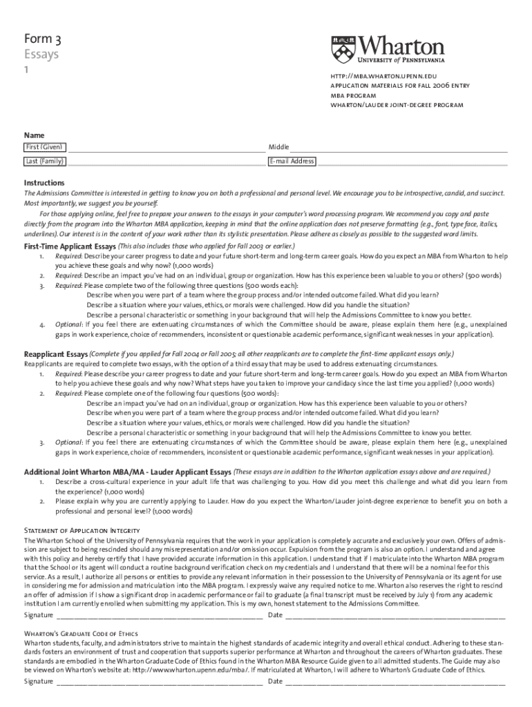 Fillable Online MBA Application Requirements: How to Apply Fax Email ...