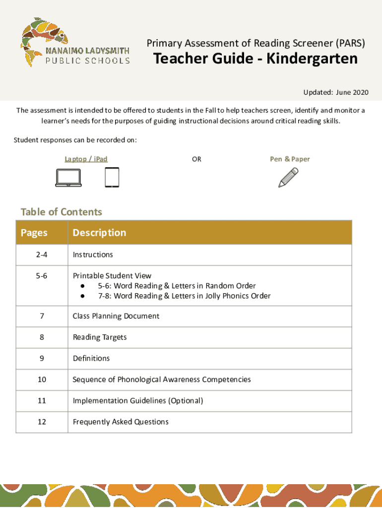 Fillable Online TPRI Early Reading Assessment - Children's Learning ...