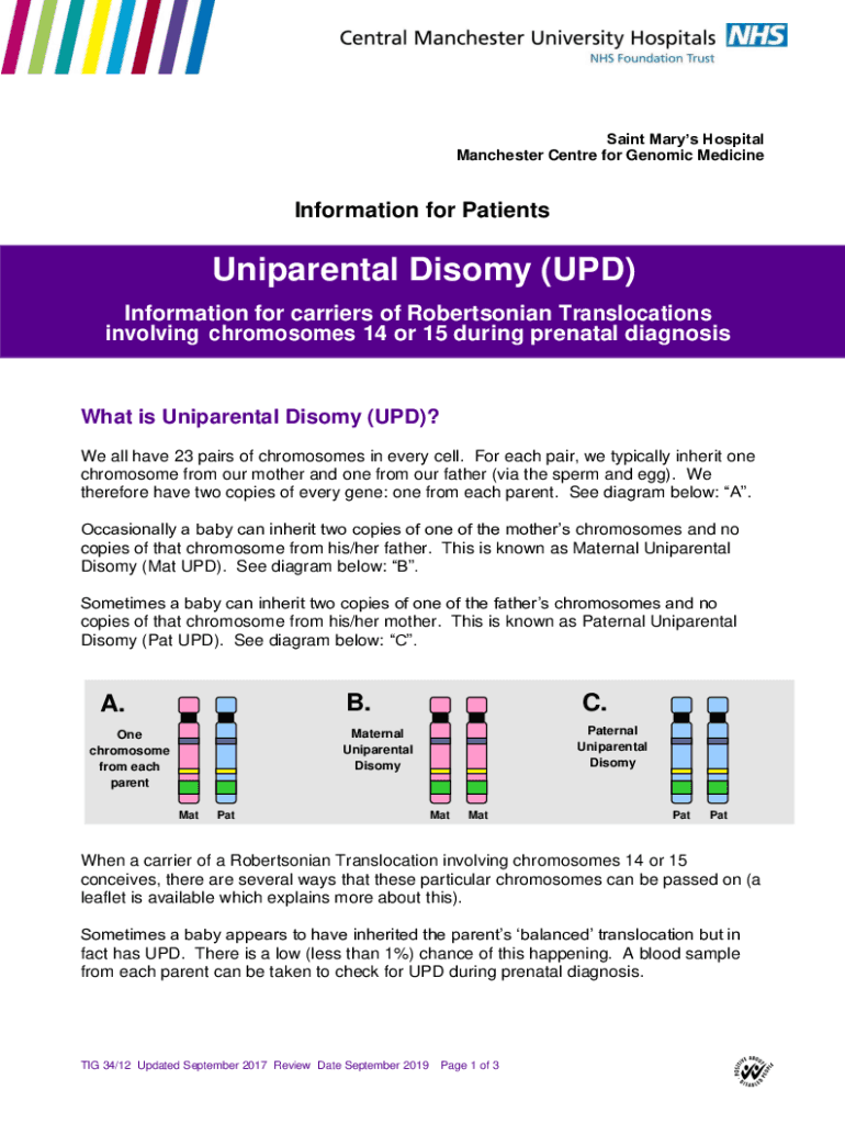 Fillable Online Risk estimation of uniparental disomy of chromosome 14 ...
