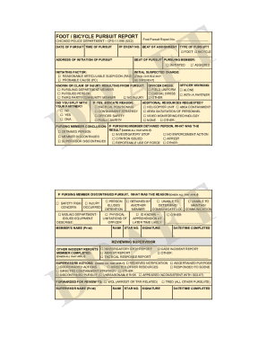 Fillable Online Chicago Police Department Announces New Foot Pursuit ...