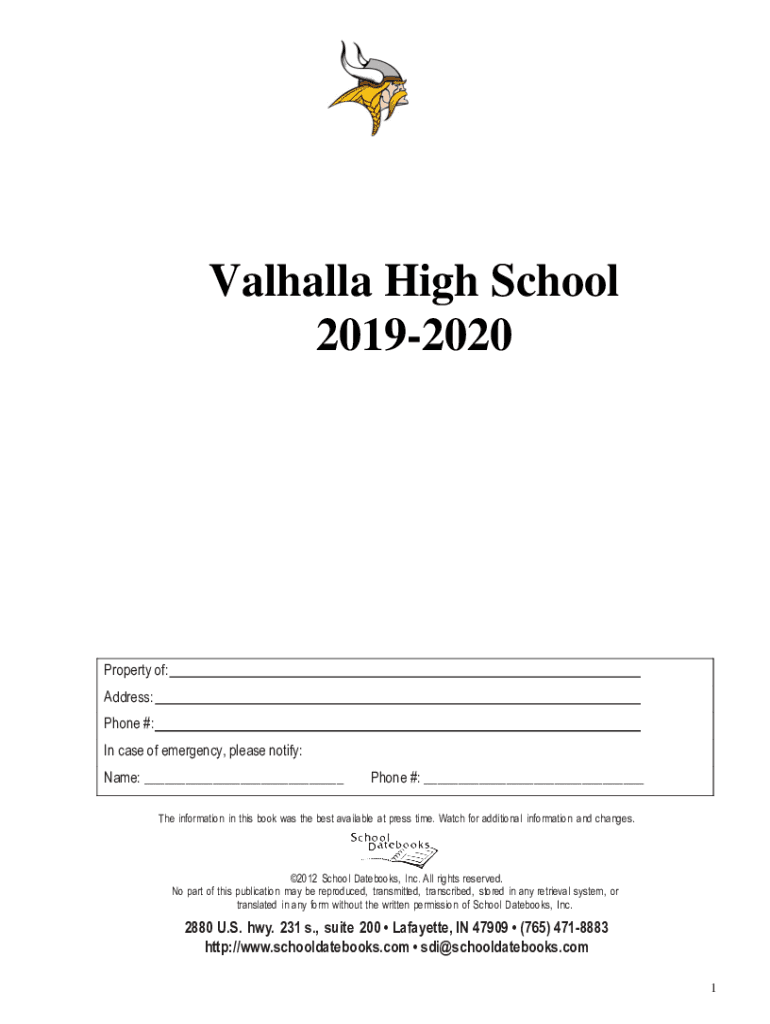 Fillable Online vhs valhallaschools Valhalla High School - School ...
