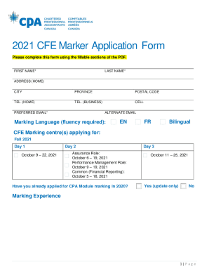 Fillable Online 2021 CFE Marker Application Form-EN. 2021 CFE Marker ...