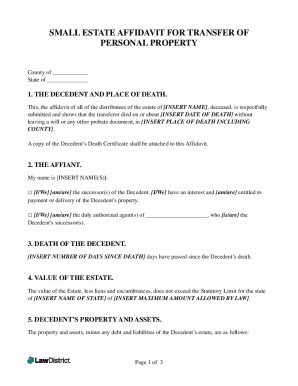 Fillable Online small-estate-affidavit-template Fax Email Print - pdfFiller