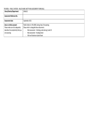 Fillable Online AREA HEALTH AND SAFETY RISK ASSESSMENT FORM ... Fax ...