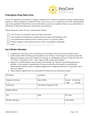 Fillable Online PRESCRIPTION DRUG CLAIM FORM Fax Email Print - pdfFiller