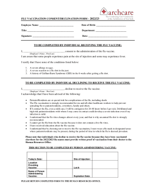 Fillable Online PATIENT RECORD OF INFLUENZA VACCINATION ... Fax Email ...