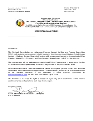 Fillable Online Request for Quotations - GSA Fax Email Print - pdfFiller