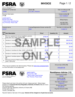 Fillable Online Assessment Sample Invoice for Pension Sector. This is ...